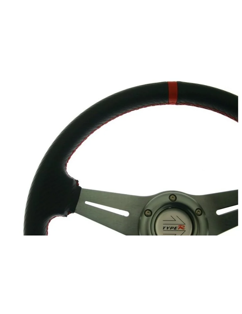 Volant tulipé sport Carbone Noir/Acier perforé 350mm