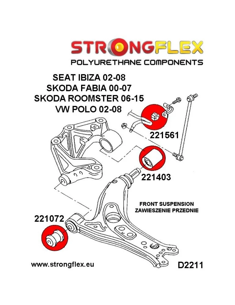 Silent block Polyuréthane 30mm SPORT Avant Triangle de Suspension ...