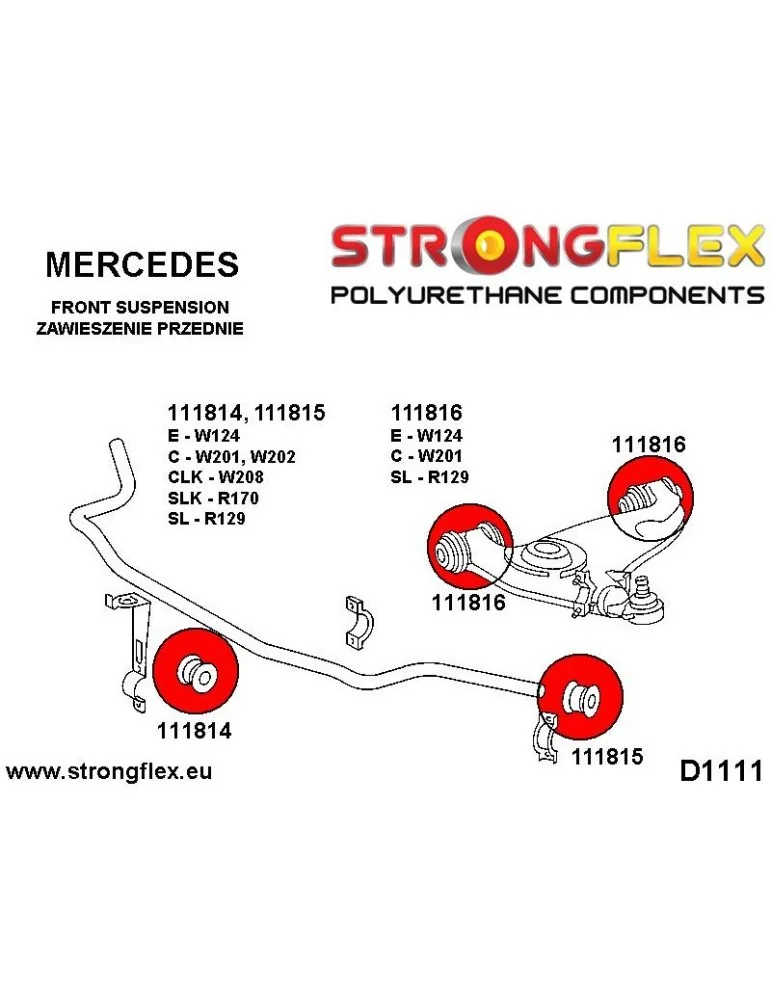 Silent block Polyuréthane SPORT Barre stabilisatrice Avant Extérieur ...